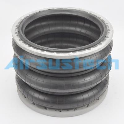 China Air Suspension Kits W01-M58-6983 Triple Convoluted Air Bellow Cylinder With Ribbed Neck Aluminum for sale