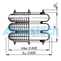 China Natural Rubber Industrial Air Spring FT 816-40 DS Contitech Triple Convoluted Air Actuator for sale