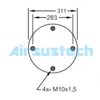China Rubber Industrial Air Spring W01-R58-4068 Firestone Triple Convoluted Air Bellow Assembly for sale