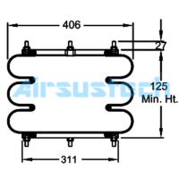 China Rubber Industrial Air Spring W01-R58-4068 Firestone Triple Convoluted Air Bellow Assembly for sale