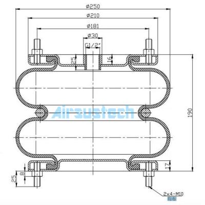 China Dunlop PNP 305450112 Air Rubber Bellow Contitech FD 210-22 DS Double Convoluted for sale