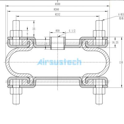 China 4-M10 Screw Suspension Air Spring Parker 9109044 Pneumatic Air Bellows Supplier for sale