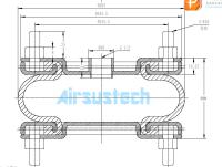 China Continental Air Rubber Bellows Contitech FS 76-7 DS Air Spring Assembly G1/2 Air Hole for sale