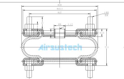 China Norgren M/31081 Flange Connection Rubber Air Spring 8'' Diameter Air Suspension for sale