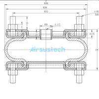 China Dunlop Airspring Convoluted 12''×1 Pneumatic Air Actuator M31121 Flange Air Bag for sale