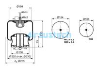 China GART 296.1.340 Complete Air Spring MERCEDES A6673280101 Suspension Air Bag for sale