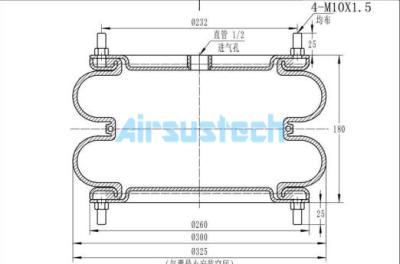 China W01-R58-4061 Double Convoluted Air Spring by Firestone Vibration Isolator Air Bag for sale