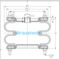 China Max. O.D. 230MM Firestone Industrial Air Spring W01-R58-4055 for Vibration Isolation for sale
