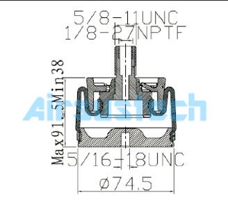 China Super Cushion Sleeve Suspension Air Spring W02-358-3000 by Firestone Air Bag for sale