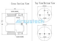 China 100% Tested Air Lift 2B5813 Double Convoluted Suspension Air Spring for Truck for sale