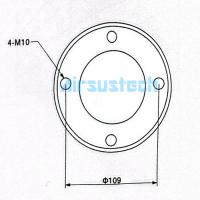 China Flange Connection Rubber Air Suspension 1H150076 4-M10 Threaded Hole Air Spring for sale