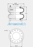 China AIRSUSTECH 2H350255 Flange Connection Air Spring with 14-M10 Screws Air Actuator for sale
