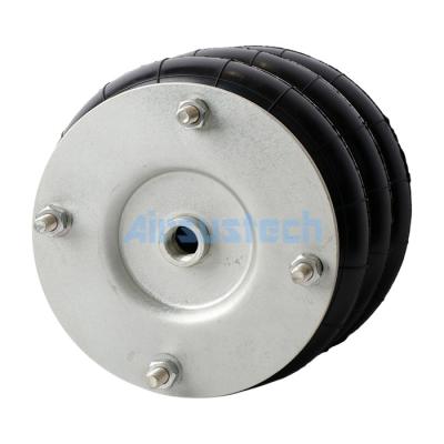 China 8''×3 Steel Plate Triple Convoluted Air Spring Firestone W01-R58-4056 G1/2 Air Hole for sale