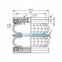 China M6 Mounting Hole Air Actuator Contitech Air Bag FD 44-10 DI CR for Scissor lift for sale