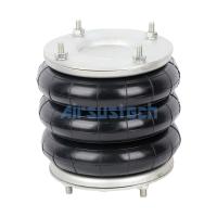 China Triple Convoluted Rubber Air Spring 8''×3 by Dunlop Pneuride Air Bag G1/2 Port Size for sale