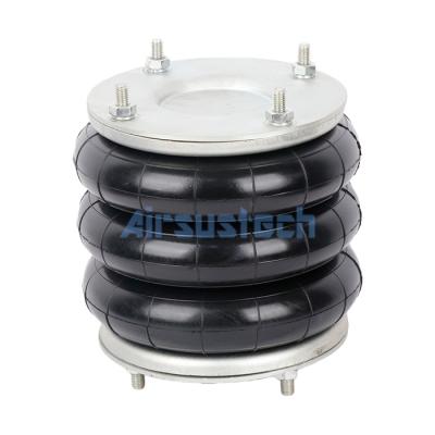 China Triple Convoluted Rubber Air Spring 8''×3 by Dunlop Pneuride Air Bag G1/2 Port Size for sale