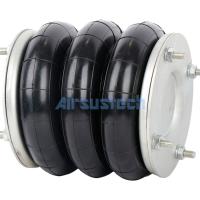China Triple Convoluted Rubber Air Spring 8''×3 by Dunlop Pneuride Air Bag G1/2 Port Size for sale