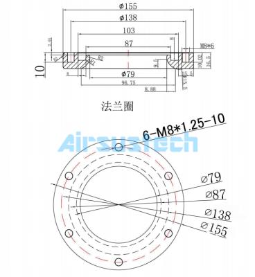 China 138 MM PCD Bellows Style Industrial Air Spring Torpress 110 Convoluted Air Bag for sale
