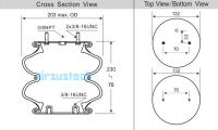 China Full Stroke 155MM Contitech Double Convoluted Air Spring 2S120-17 for Reduce Shock for sale