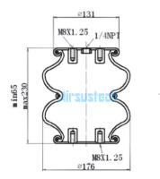 China 2B7×7P01 Industrial Air Spring with 1/4NPT Double Convoluted Rubber Air Bellows for sale
