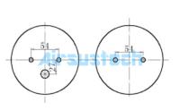 China 2B7×7P01 Industrial Air Spring with 1/4NPT Double Convoluted Rubber Air Bellows for sale