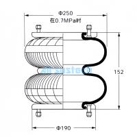 China Model 21 BR 89457 Double Convoluted Air Spring 2H350255 Industrial Air Bag for sale