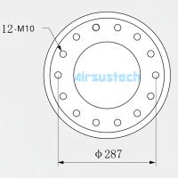 China AIRSUSTECH 2H350255 Flange Connection Air Spring Cross Model 21A BR 97300 for sale