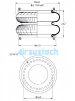 China Firestone W01-M58-6979 Style 200 Double Industrial Air Spring with Flange Rings for sale