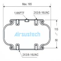 China Firestone W013587731 Single Convoluted Rubber Air Spring 1/4NPTF Pneumatic Connection for sale