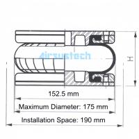 China 6'' Size Pneumatic Air Actuator Contitech FS 76-7 DI Air Spring Easy Installation for sale