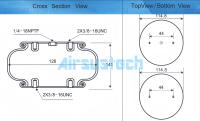 China Firestone W01-358-7725 Industrial Bellows Convoluted Air Spring Imperial Size 1/4NPTF for sale