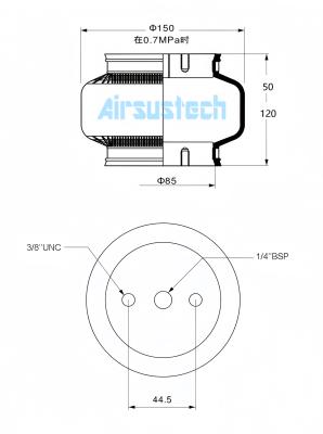China Imperial Single Convoluted Bellows Type Goodyear 1B5-510 Air Shock Spring 1K130090 for sale
