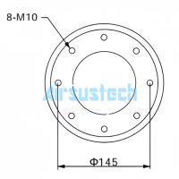 China Model 245 Industrial Convoluted Air Spring with 147 MM Full Stroke 145 MM Center Distance and 270 MM Max Outer Diameter for sale
