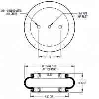 China Firestone Style 110 Industrial Air Spring with 1/4'' Air Inlet and 1 Year Warranty for sale