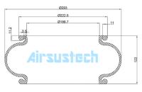 China Phoenix 1B 22 Single Convoluted Rubber Bellows 1B330 AIRSUSTECH Air Spring Assembly for sale