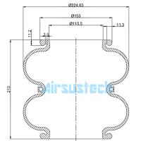 China FD 200-19 CI Contitech Rubber Bellows Only 60508 Continental Convoluted Air Spring for sale