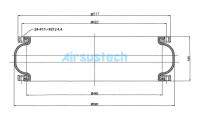 China Firestone Flange Suspension Air Spring W01-M58-6973 Single Convoluted Air Bellows for sale