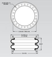 China Firestone Flange Connection Air Bag W01-358-7772 8.5 In. Rubber Air Suspension for sale