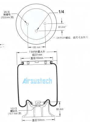 China 1T14C-7 Sleeve Air Bellows W01-358-5716 Firestone Pneumatic Air Actuator Spring for sale