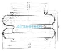 China Double Rubber Air Bellows Dunlop SP 256NB Air Spring 12X2 with 164 MM Static Height for sale