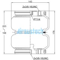 China AIRSUSTECH 2B5813 Double Bellows Rubber Suspension Air Spring Cross Air Lift 2B5813 for sale