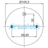 China AIRSUSTECH 2B5813 Double Bellows Rubber Suspension Air Spring Cross Air Lift 2B5813 for sale