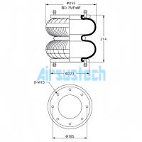 China 2H230214 AIRSUSTECH Double Bellows Air Shock Spring for Motor Vibration Platform for sale