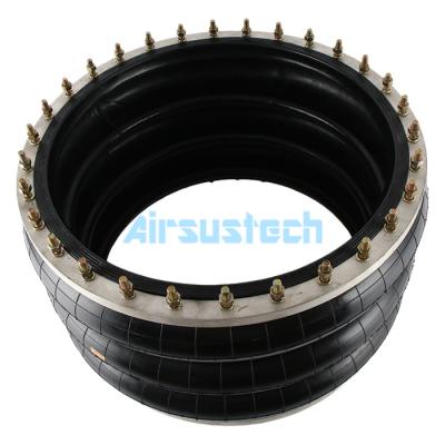 China AIRSUSTECH Triple Convoluted Air Spring 3H630376 with 30XM10 Hole Air Suspension for sale