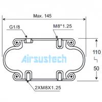China SP 1B 04 Phoenix Single Convolution Air Spring AIRSUSTECH 1B4060 with Metal Plate for sale