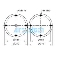 China Contitech Bellows Air Spring FS 210-10 DS 117407 M10 Screw Industrial Type Air Bag for sale