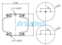 China Firestone Air Spring W01-358-7598 Industrial Pneumatic Air Bag 1/4NPT Air Inlet for sale