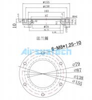 China Flange Rubber Air Spring Model 110 88820 M8 Mounting Hole Industrial Air Bag for sale