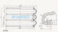 China Firestone Rubber Bellows Only W01-358-0987 Triple Convoluted Air Spring 3H520312 for sale