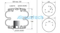 China Gart 271.2.209 Double Convoluted Air Spring Inch Size 1/4NPTF Port Size Air Bellows for sale